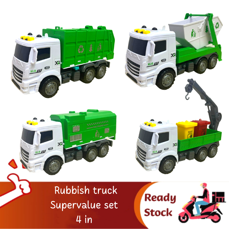 Garbage truck Rubbish Truck Toys for Boys Music and Light Mainan Lorry ...