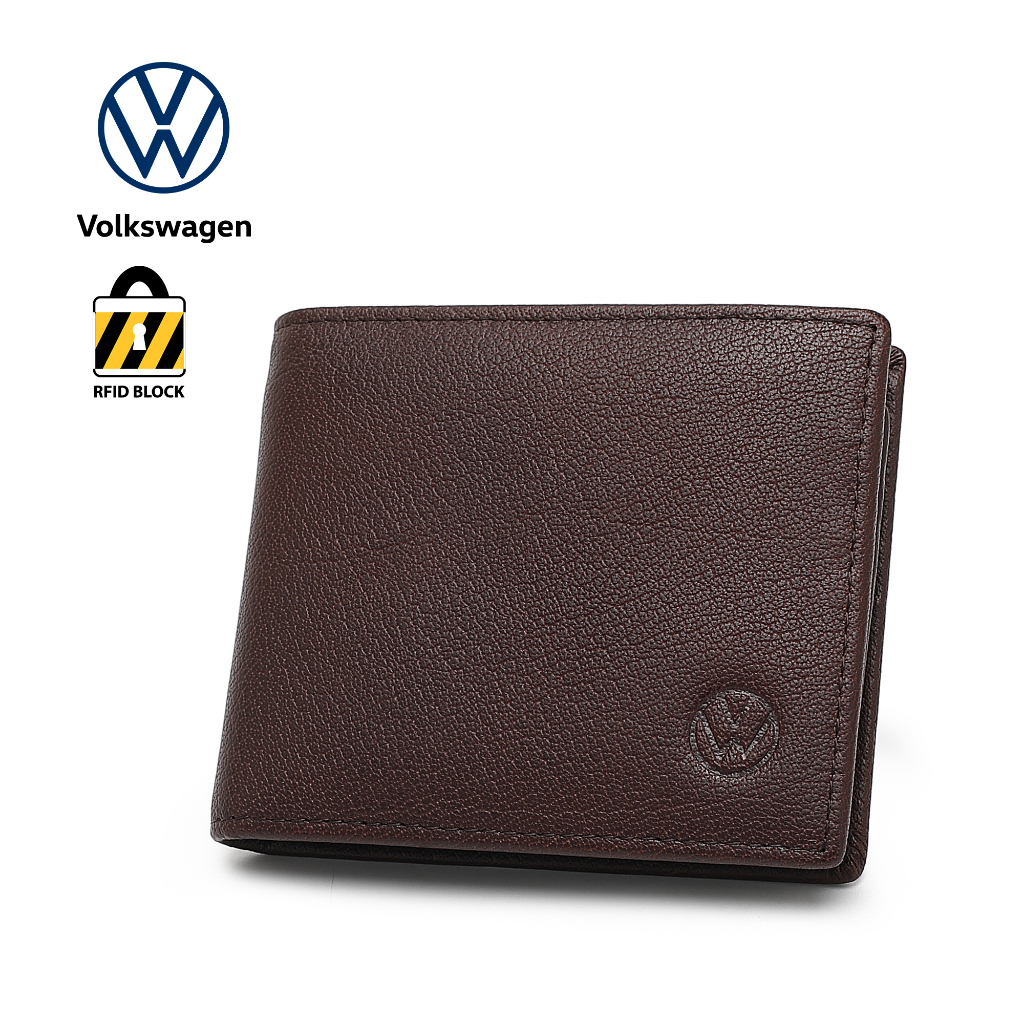 [Clearance] Volkswagen Genuine Leather RFID Bi-Fold Wallet - Brown VWW ...