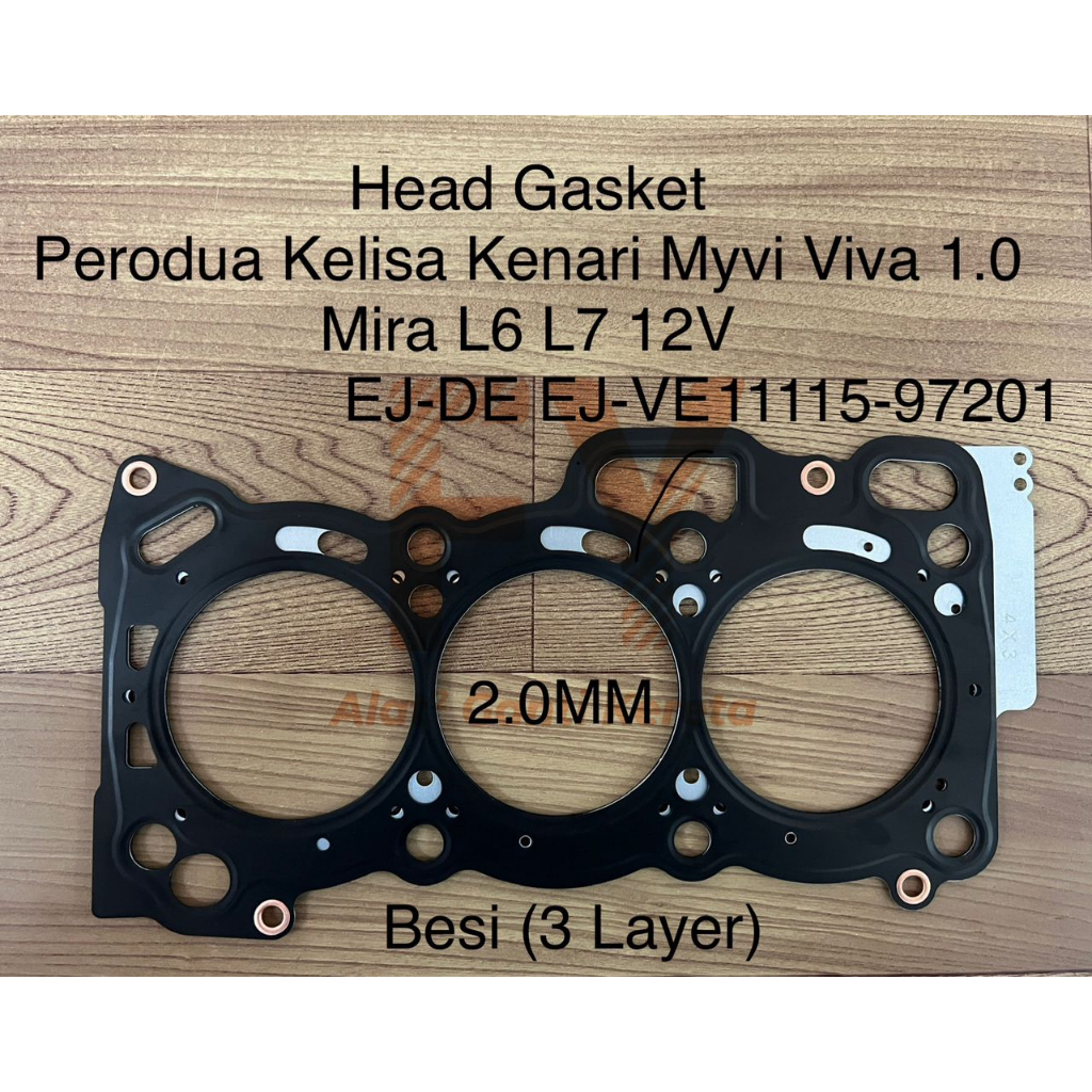 HEAD GASKET PERODUA KELISA KENARI MYVI VIVA 1.0 MIRA L6 L7 12V (2.0MM ...