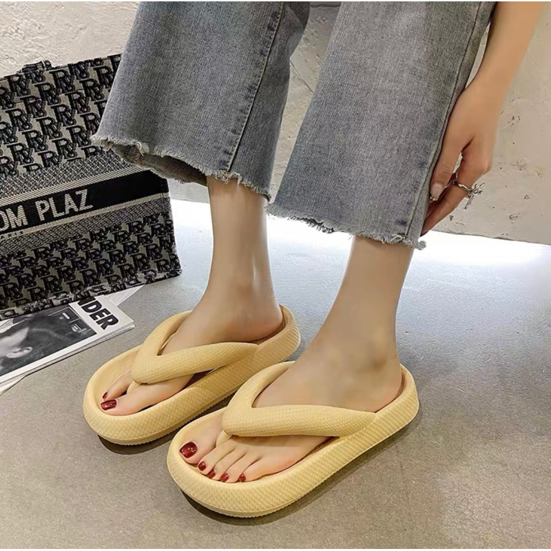 EVA Unisex Thick Slipper Flipper Soft Rubber Selipar Wanita Lelaki ...