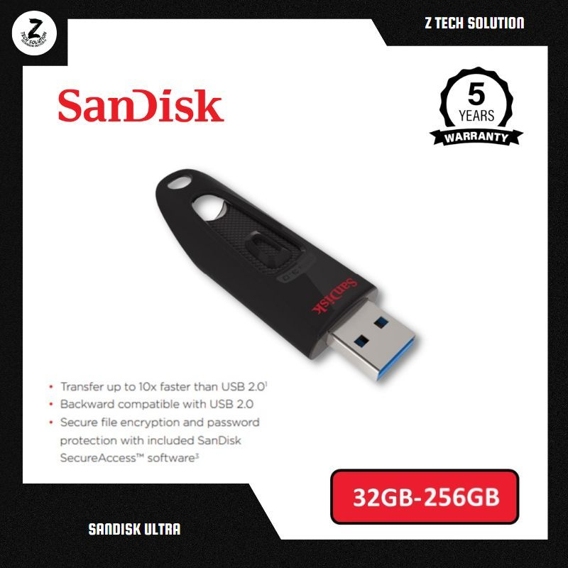 SanDisk CZ48 ULTRA USB 3.0 Flash Drive ( 16GB - 256GB ) | Shopee Malaysia