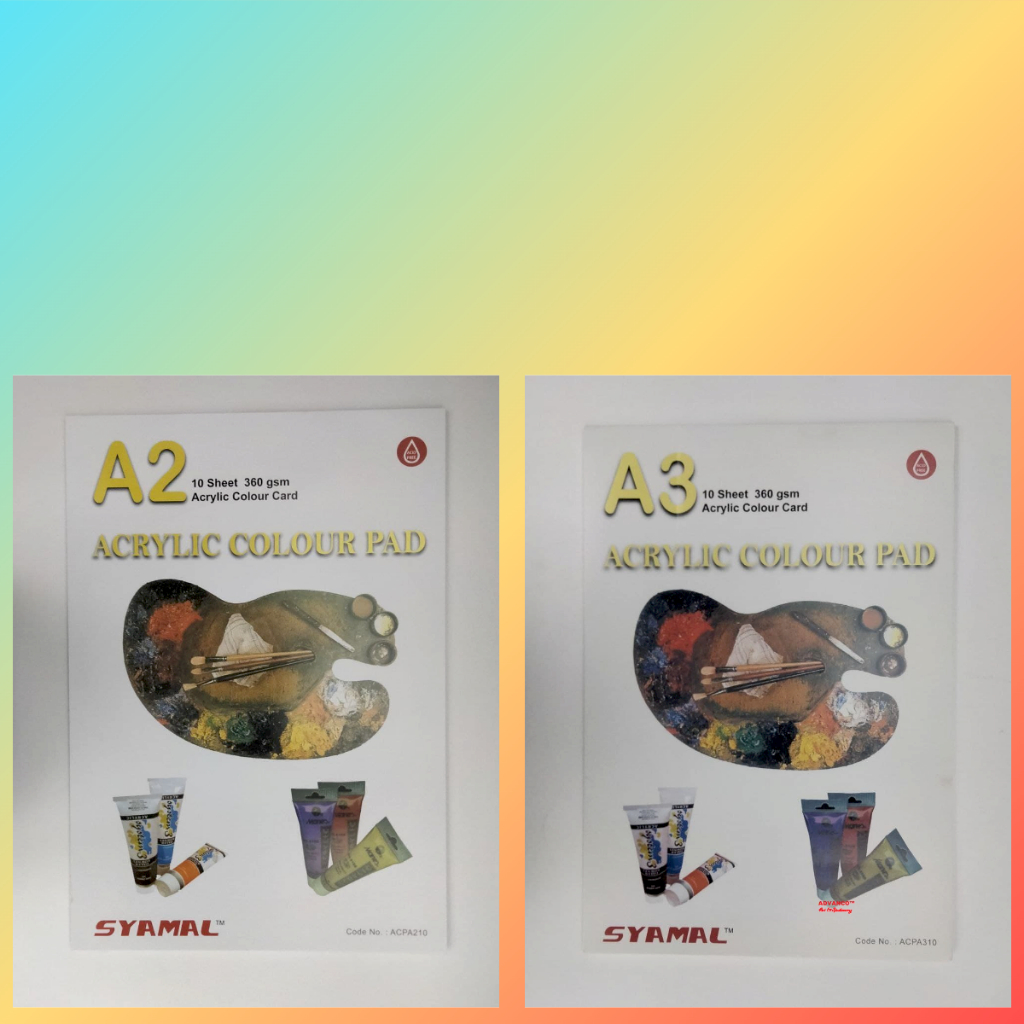 SYAMAL ACRYLIC PAPER 10'S | 360GSM (AVAILABLE IN A3 |A2) | Shopee Malaysia