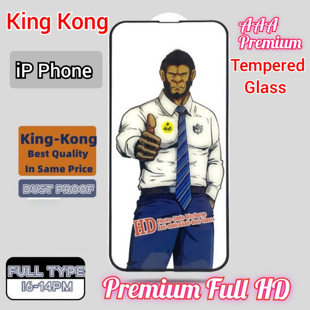 [PREMIUM] KINGKONG Series Screen Protector Tempered Glass IP14 ProMax ...