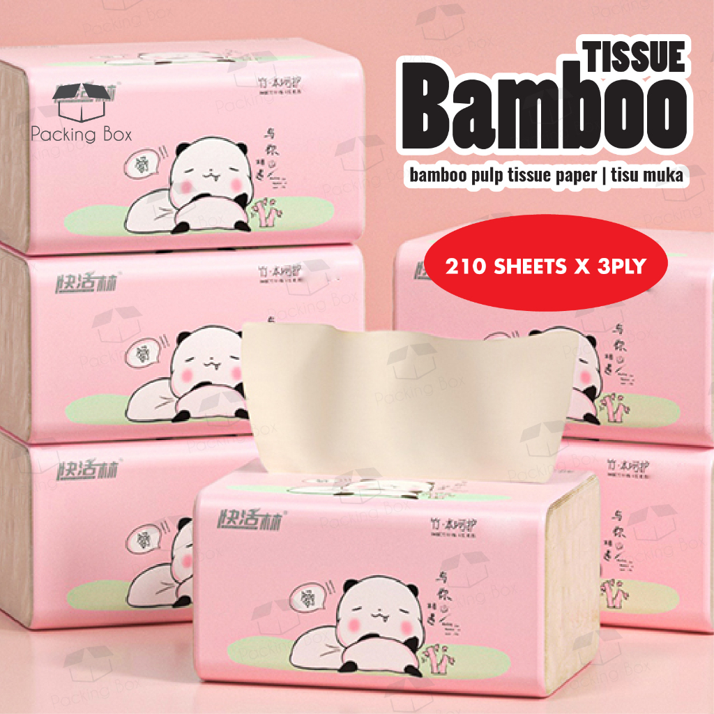 PKB Ultra Soft Fragrance Free 3 Ply Bamboo Pulp Tissue Multiple ...