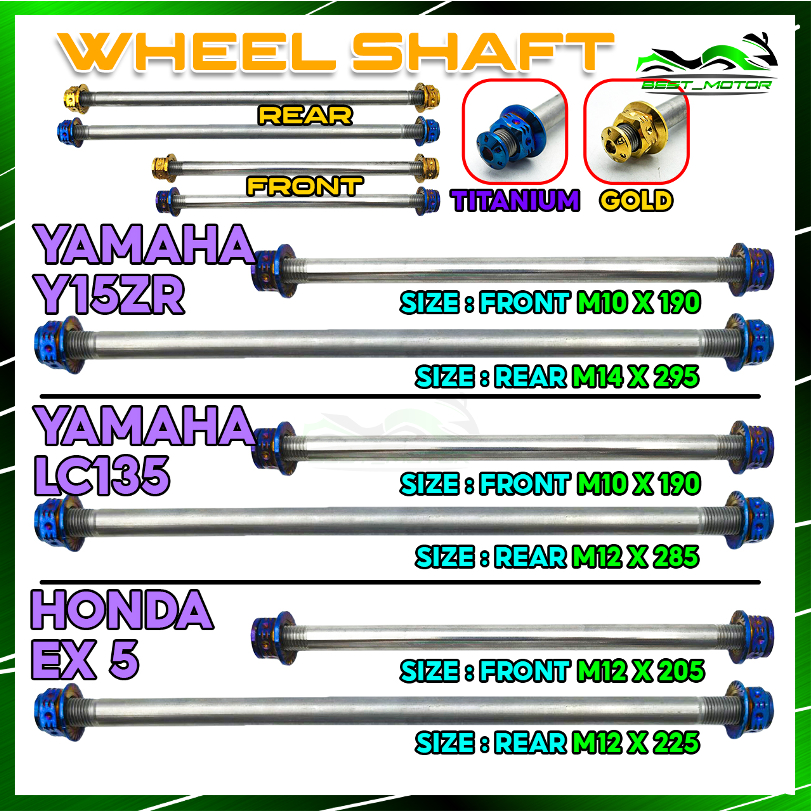 Shaft Tyre Wheel SAP Tayar Depan Belakang Alloy Y15 LC135 Y16 SRL115 FI ...