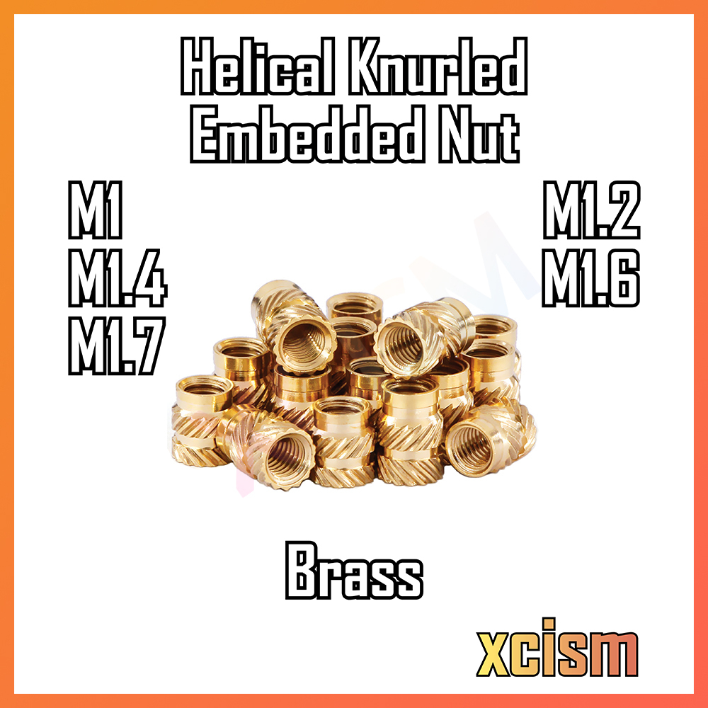 [M1 M1.2 M1.4 M1.6 M1.7] Helical Knurled Embedded Nut Heat Set Threaded Insert for 3D Printing ...