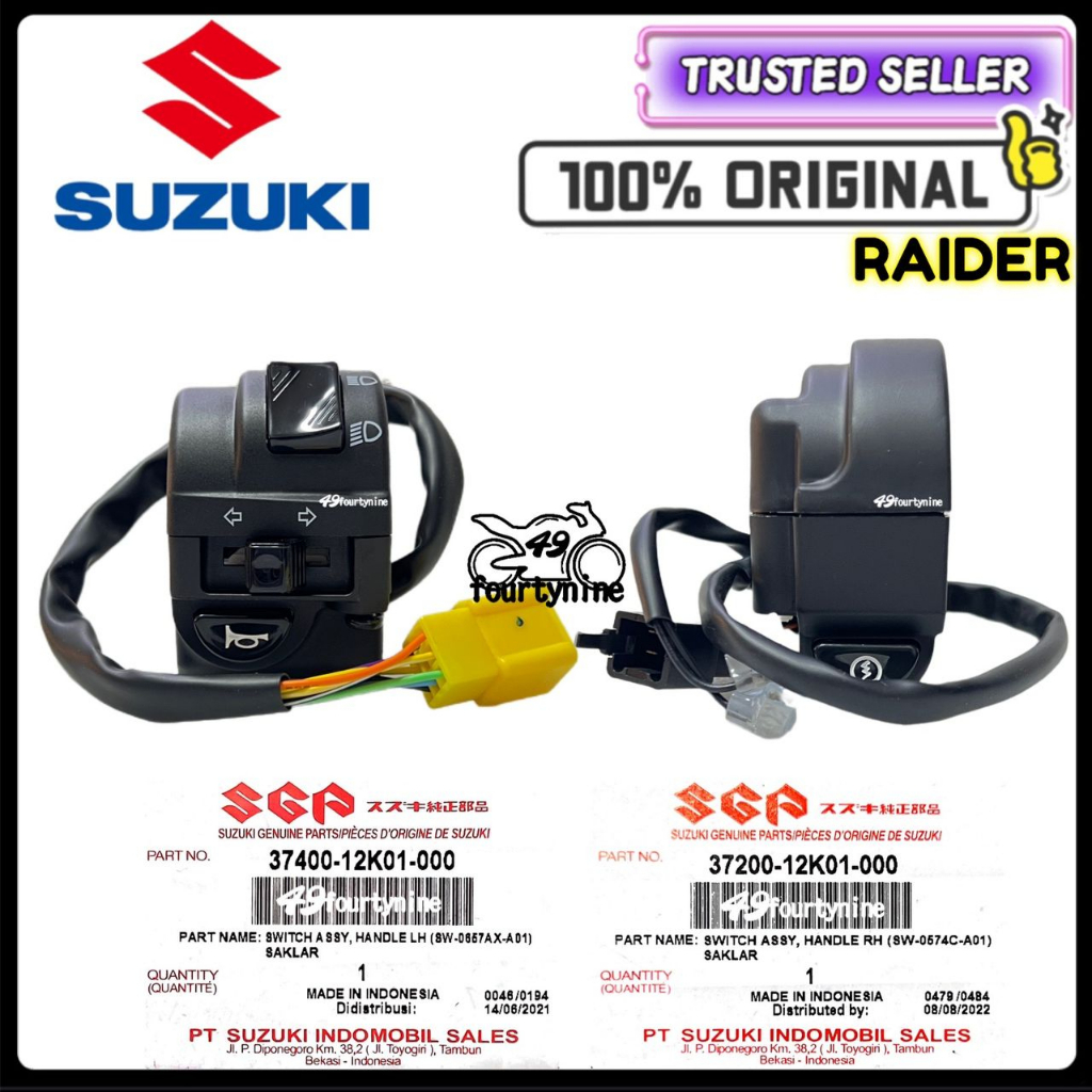 100% ORIGINAL SUZUKI RAIDER 150 HANDLE SWITCH LEFT RIGHT SWITCH KIRI ...