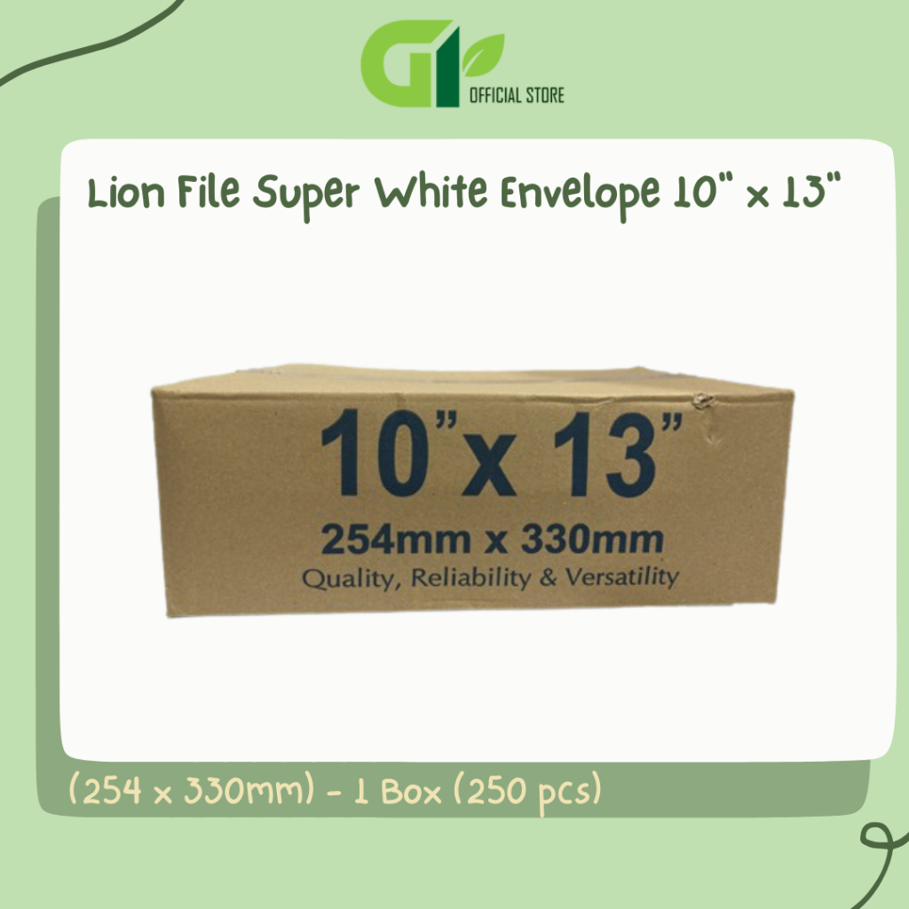 [GY Office] Lion File Super White Envelope 10" x 13" (254 x 330mm) - 1 ...