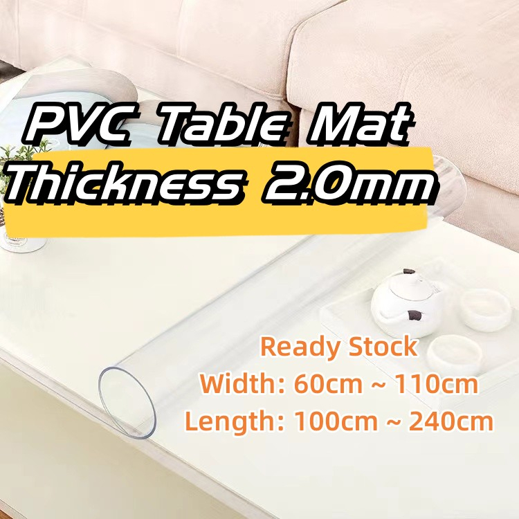 READY STOCK Alas Meja Plastik Transparent PVC Table Mat 2.0mm Thickness ...