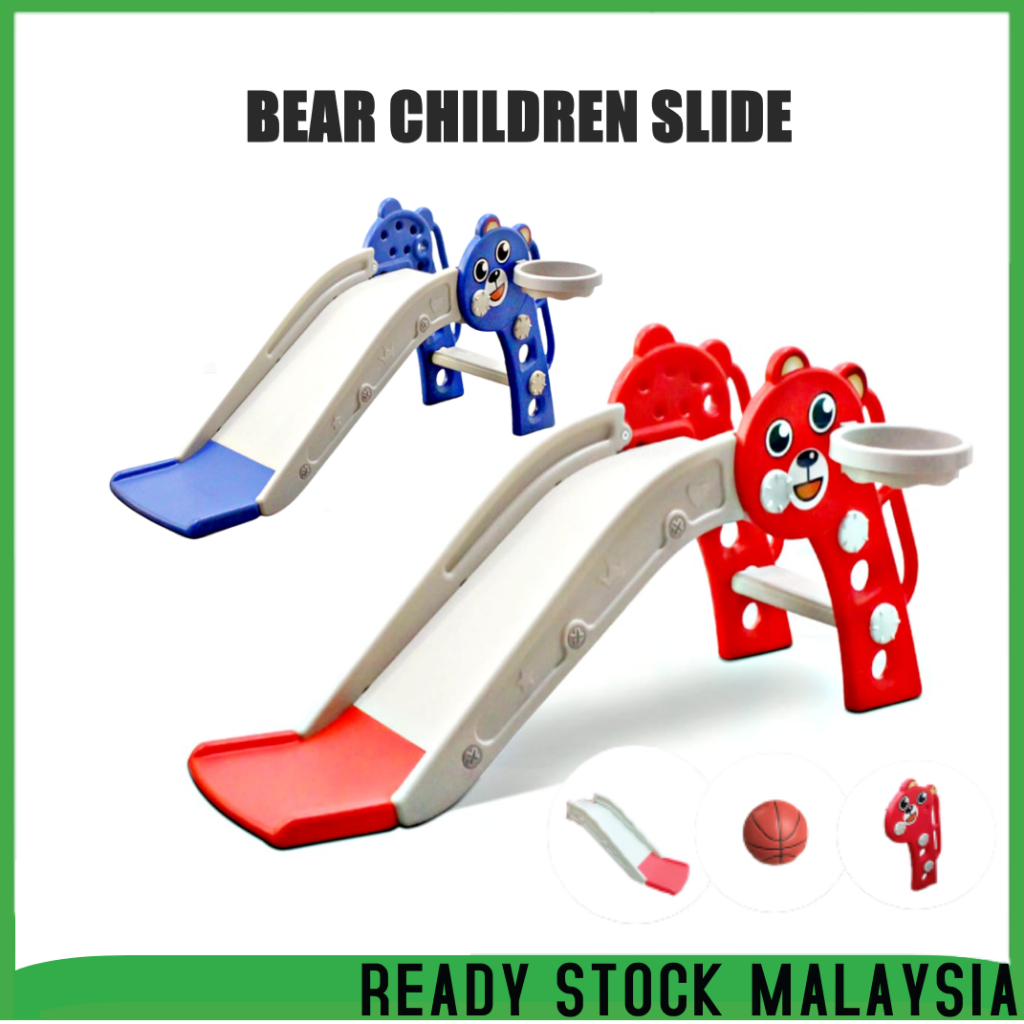 Mini Slide bear giraffe dinosaur Playground With Basketball Hoop Stable ...