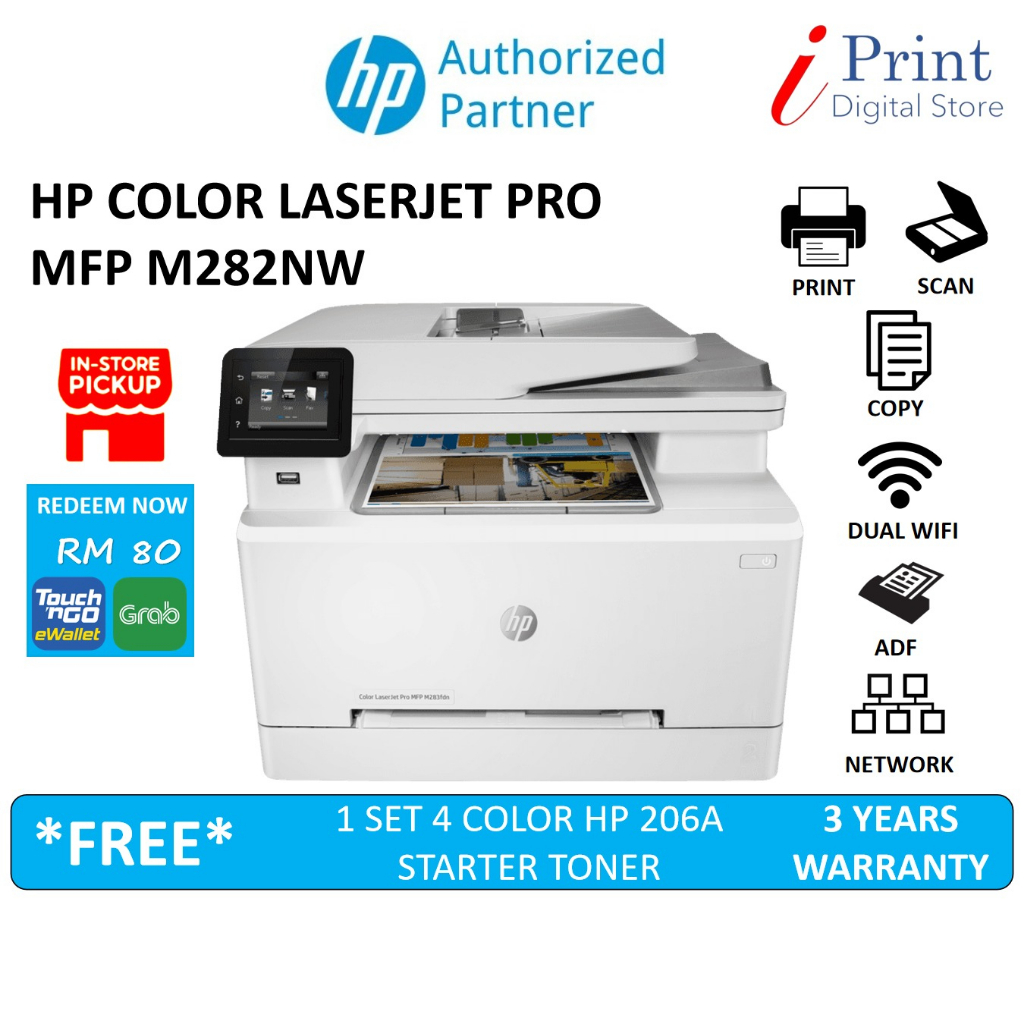 HP Color LaserJet Pro MFP M282nw Printer (Print, Scan, Copy, Wireless ...