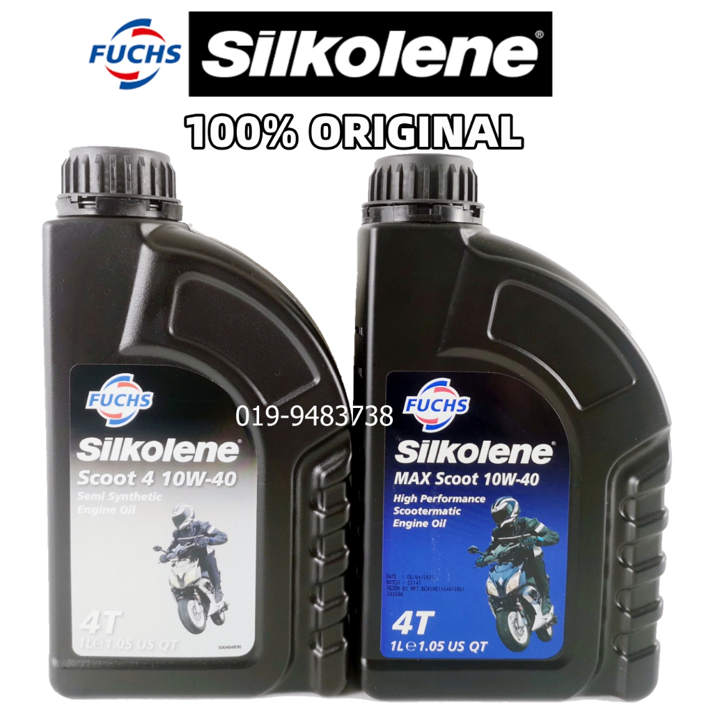 FUCHS SILKOLENE Engine Oil Max Scoot 4 4T 10W40 1L Semi Synthetic High ...