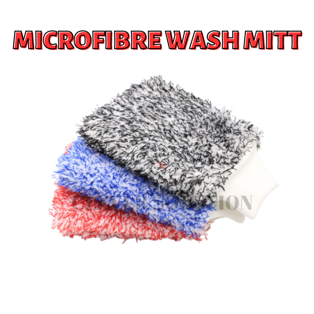 Premium Car Wash Mitt Microfibre Anti Scratch Anti Swirl Mark Washpad ...