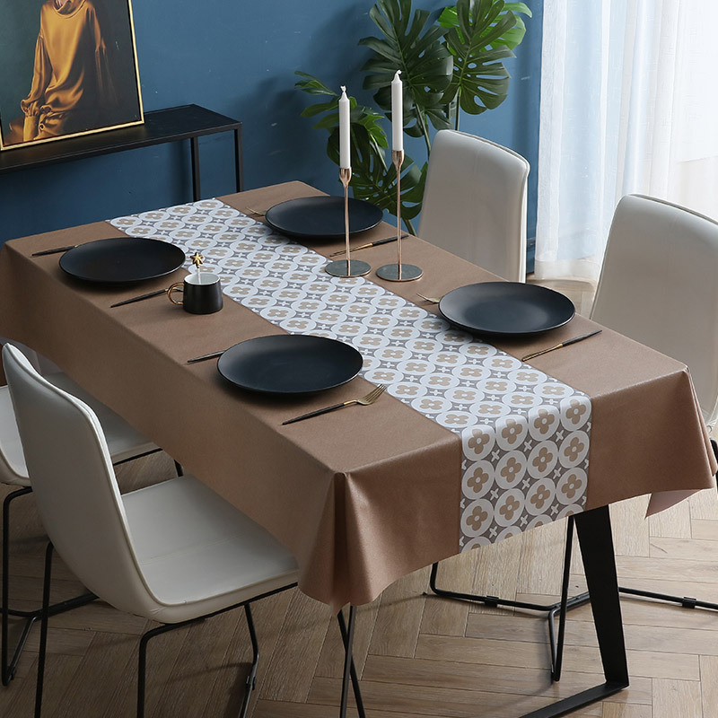 🔥 Heat Resistant 🔥 Nordic Style PVC Tablecloth Table Cover Kain Meja ...