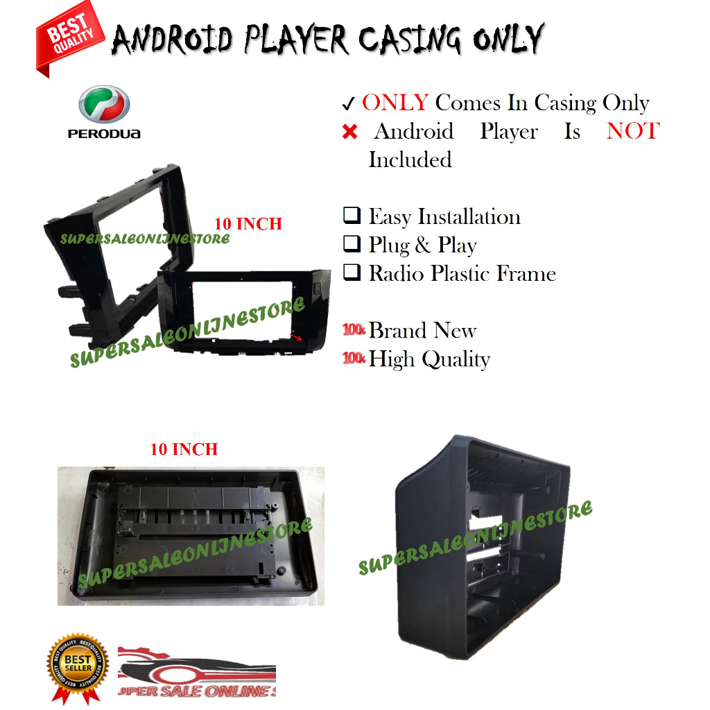 ANDROID PLAYER CASING FOR PERODUA ALZA OLD 2010 - 2017 , ALZA 2018 ...