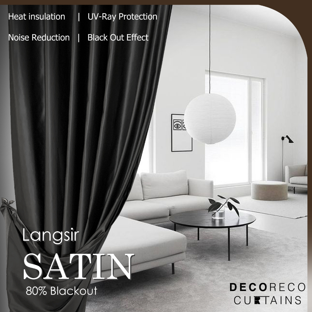 8.8 Live| PROMOSI Langsir Curtain Warna Hitam 80% Blackout Langsir ...