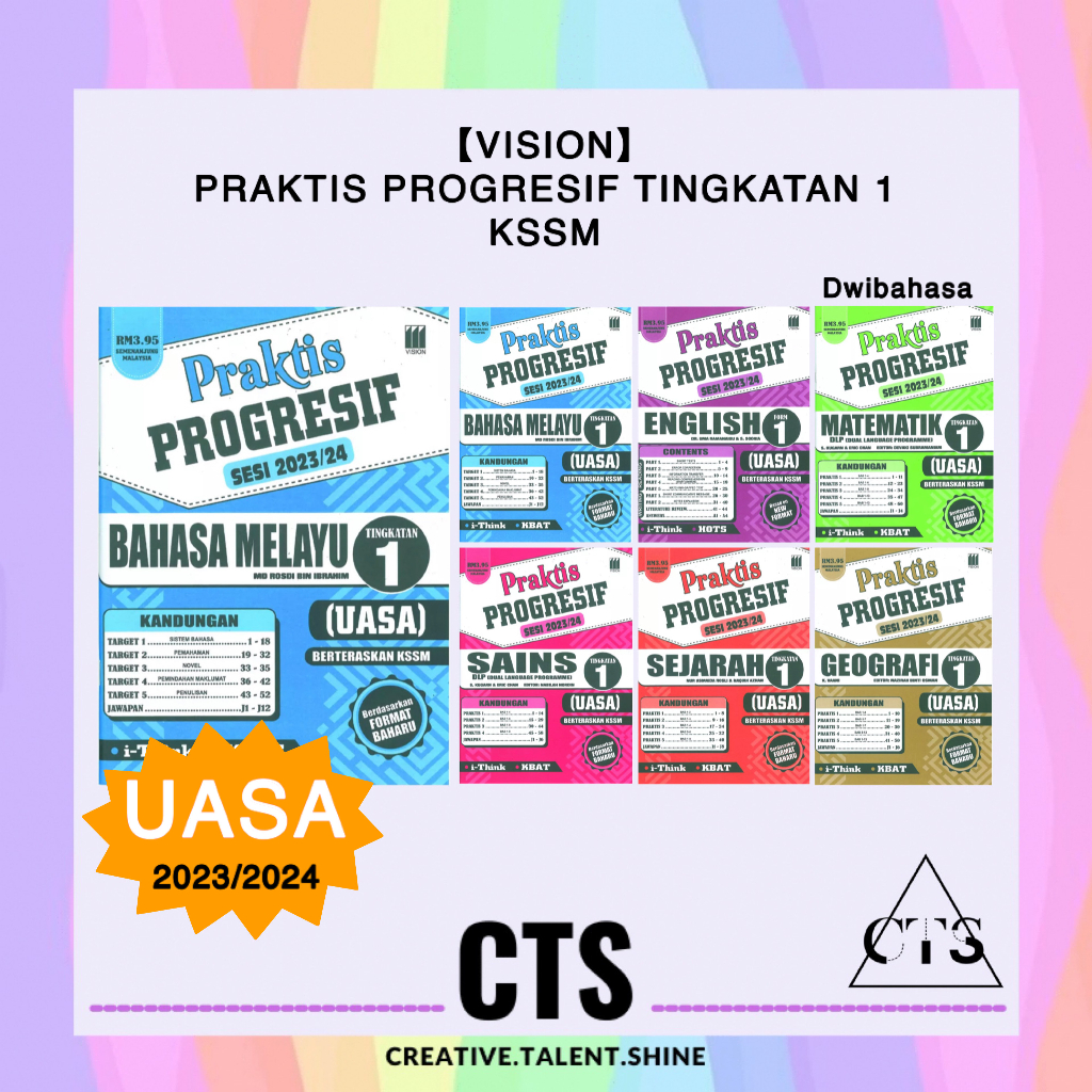 【Vision】Praktis Progresif Tingkatan 1 UASA KSSM 2023/2024 Dwibahasa ...