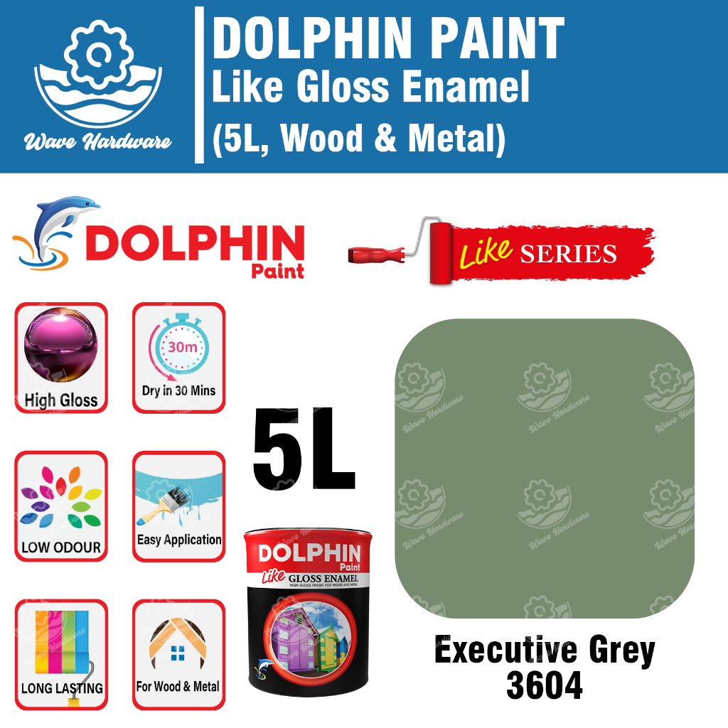 DOLPHIN PAINT Gloss Enamel Like Series Like Gloss 5L (3604 [Executive ...