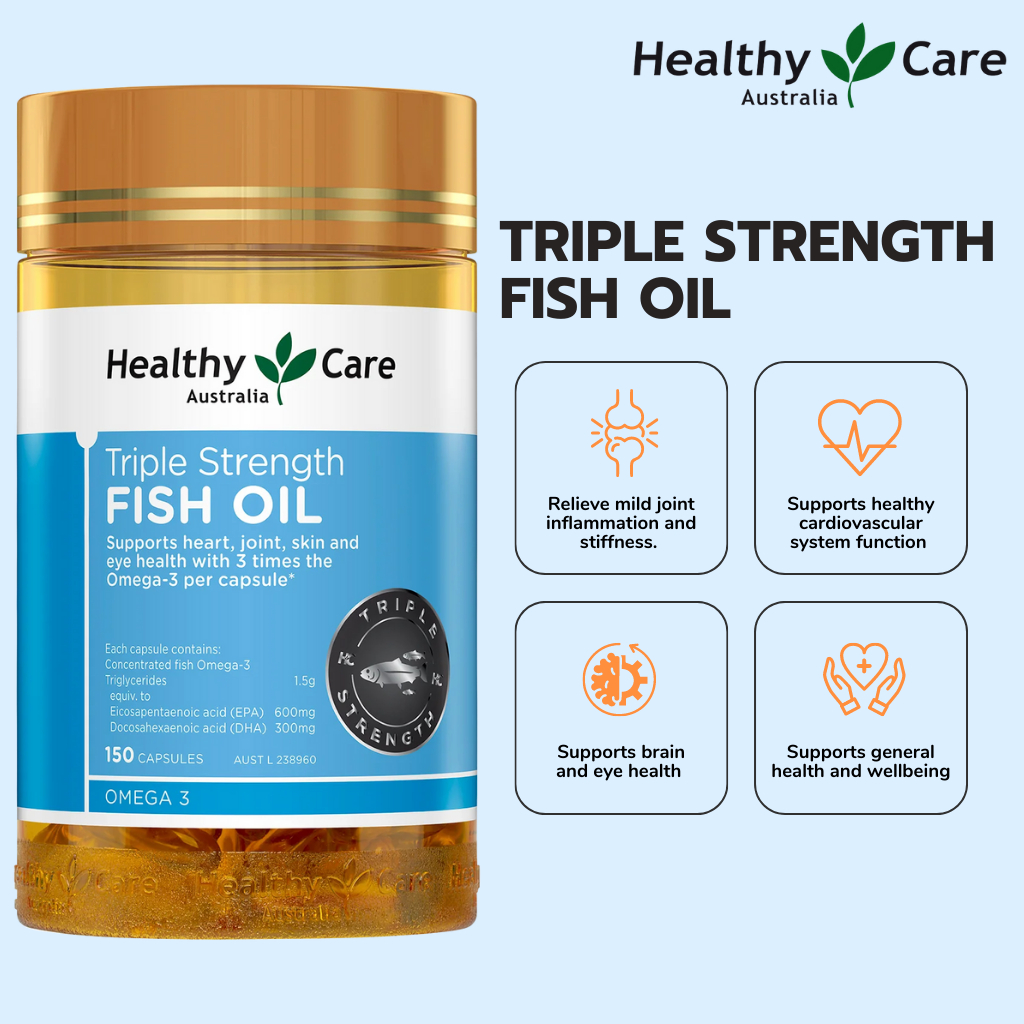 [100% IMPORTED FROM AUS] Healthy Care Triple Strength Fish Oil 150 Capsules Exp 02/2026 | Shopee ...