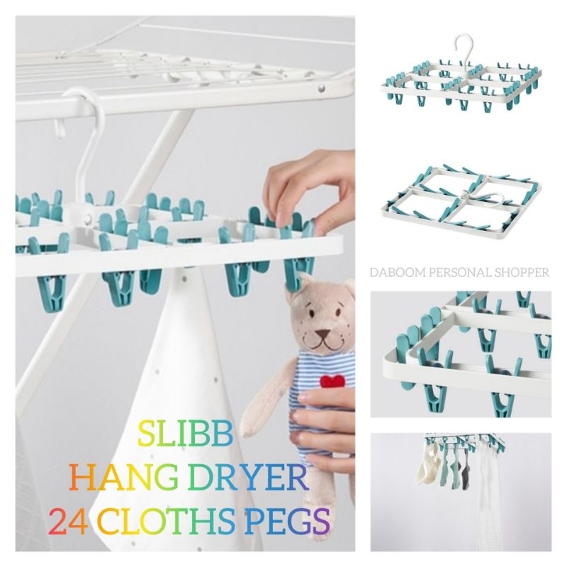 💥READY STOCK💥IKEA SLIBB HANG DRYER 24 CLOTHES PEGS | Shopee Malaysia