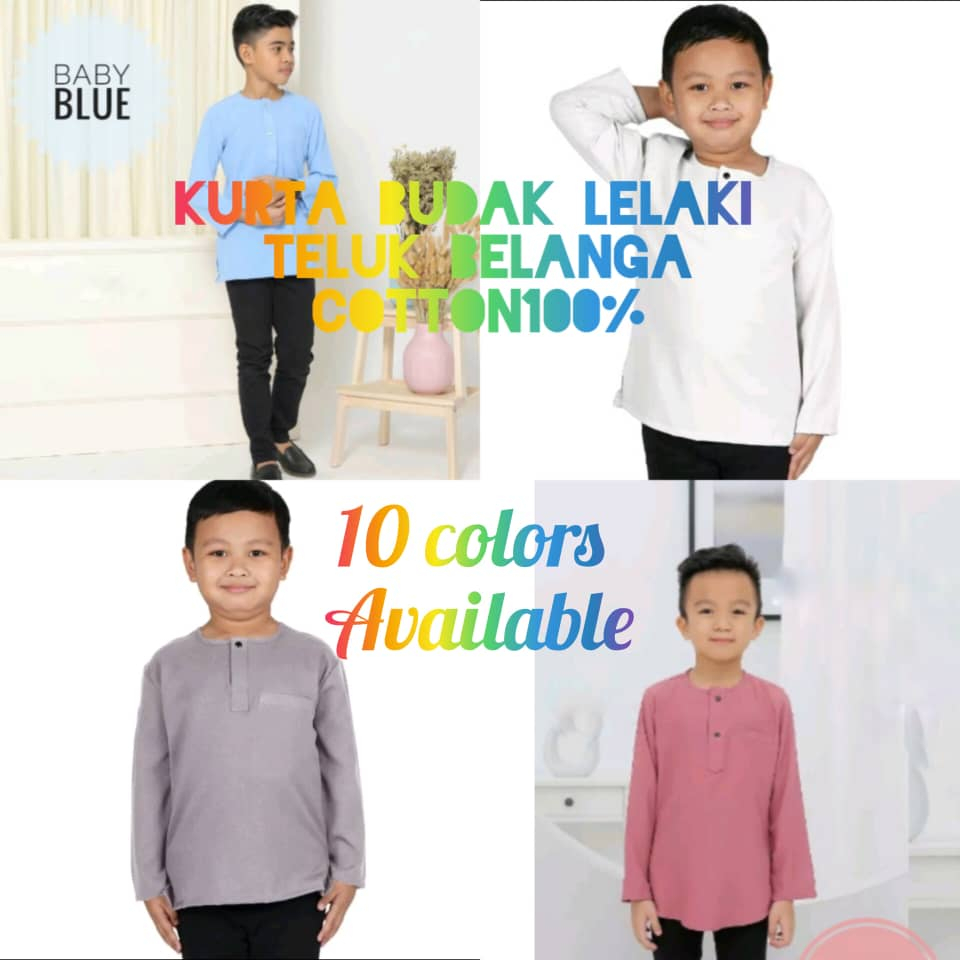 Kurta Budak Lelaki Murah Round Neck Kid Eksklusif Cotton Koleksi fatima ...