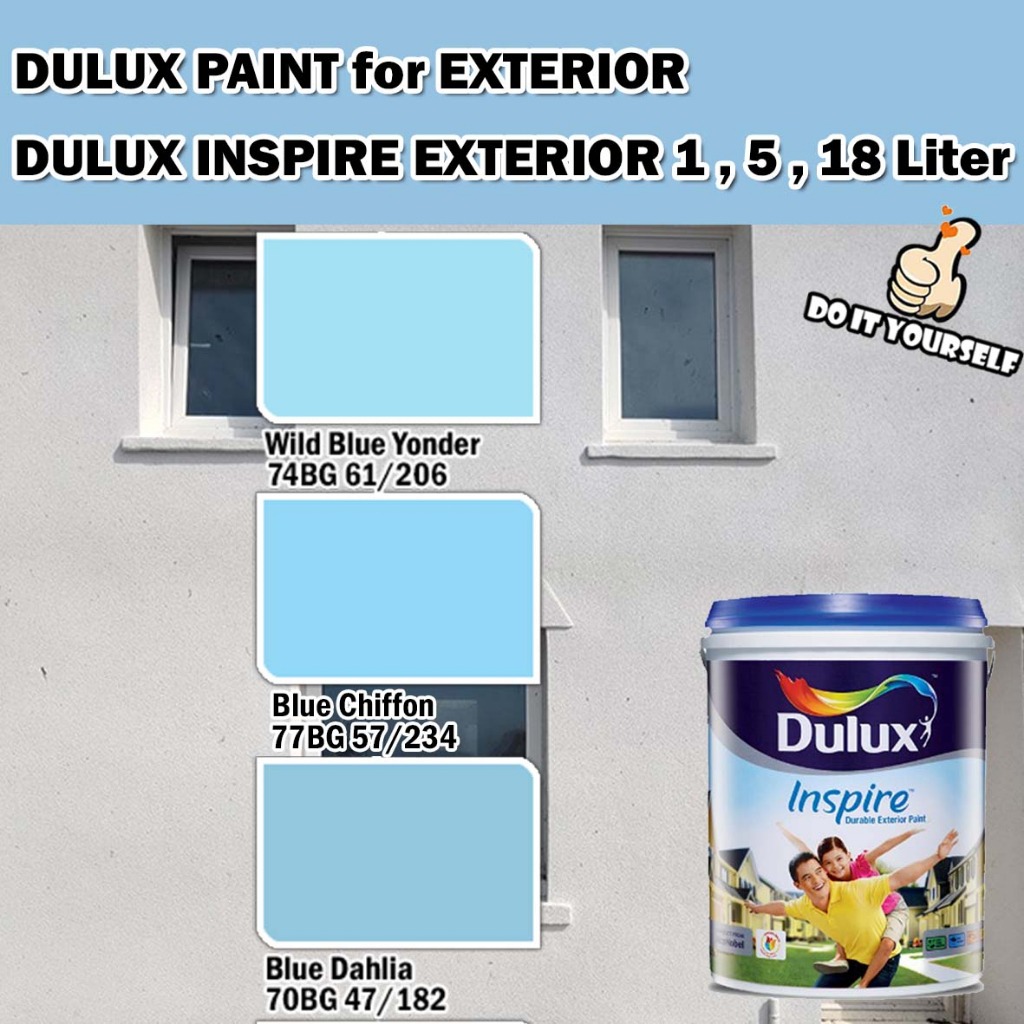 ICI DULUX INSPIRE EXTERIOR PAINT COLLECTION 1 Liter Wild Blue Yonder ...