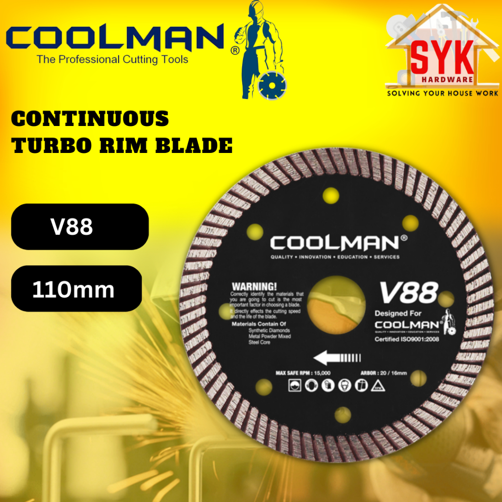 SYK Coolman V88 Supreme Continuous Turbo Rim Blade Ceramic Glass Hard ...