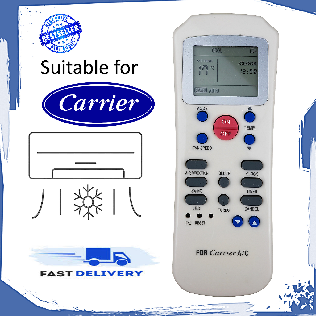 BEST QUALITY CARRIER Aircond Remote Control For Aircond Carrier R14A/CE ...