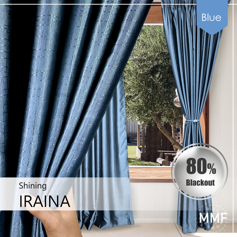 6.25 LTD| LANGSIR IRAINA 3D SHAPE WARNA BLUE 80% Blackout Licin Lembut ...