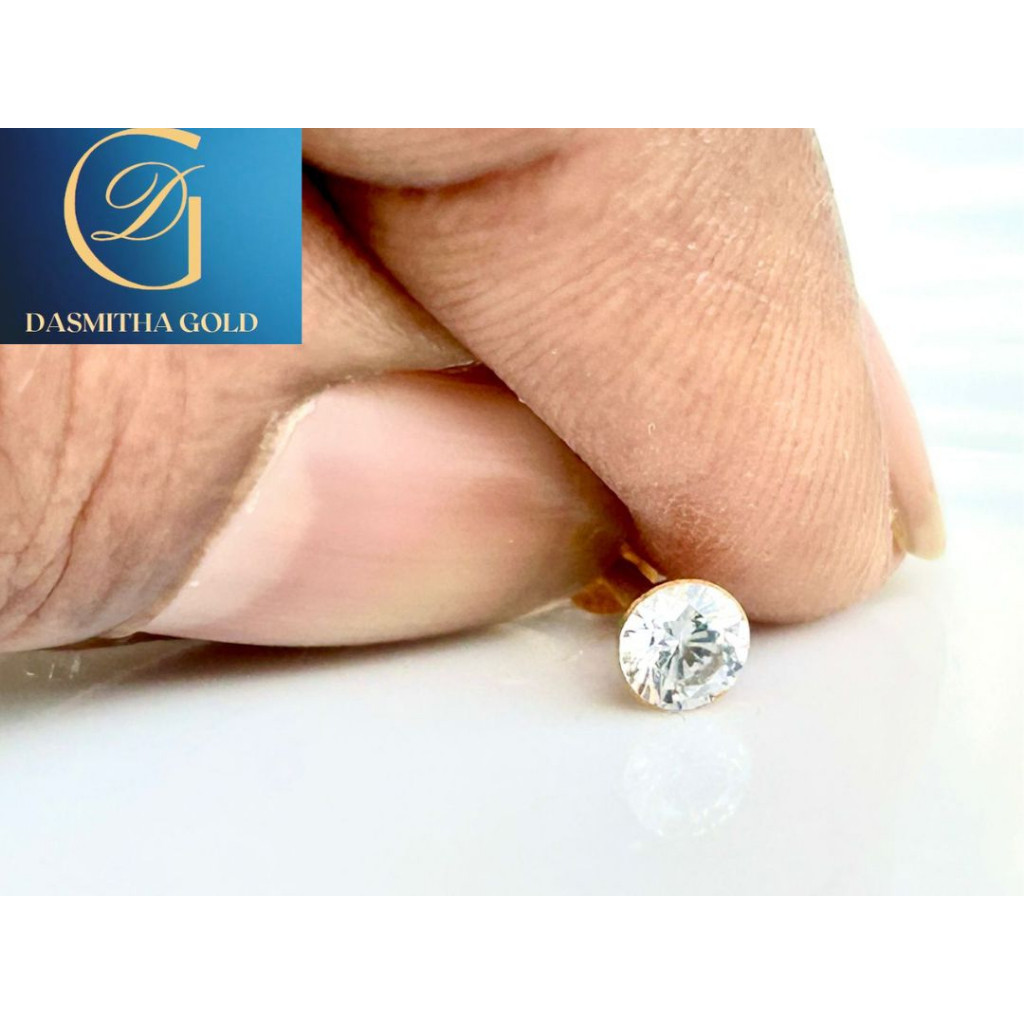 Dasmitha Gold 916 (mix) White sinlge stone mukuthi 3mm size 12carat ...