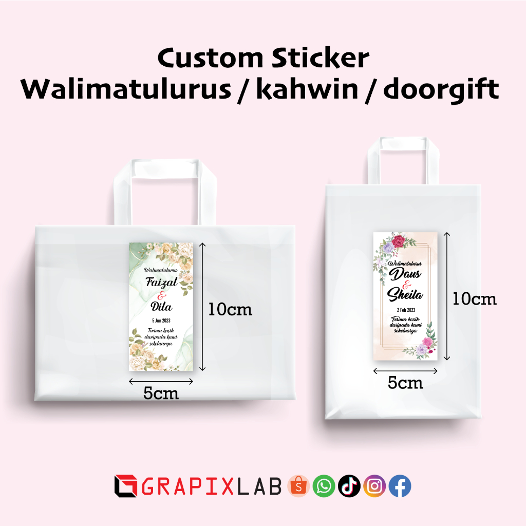 Custom Sticker walimatulurus / kahwin / doorgift / sticker terima kasih ...