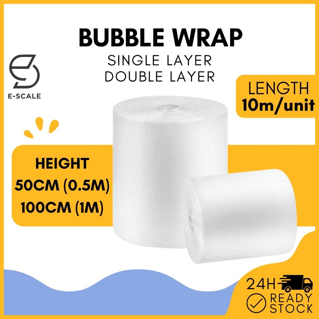 [20m per Unit] 50cm/1m Clear Bubble Wrap 气泡膜 Buble Wrap Burble Wrap Packaging Wrap - Single ...