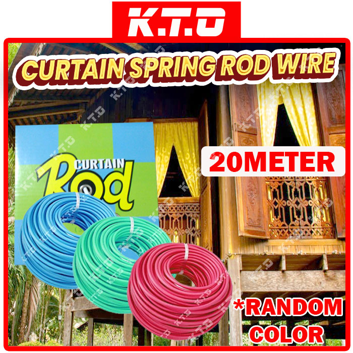 Curtain Rod Expanding Spring Wire 65Feet 20M ( Random Color ) With ...