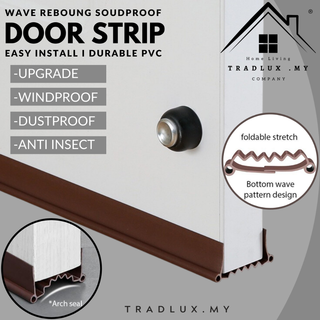Tradlux 100cm PVC Door Seal Strip Dust Blocker Inserted Sealing Gap Bottom Seal Doorstop PENUTUP ...