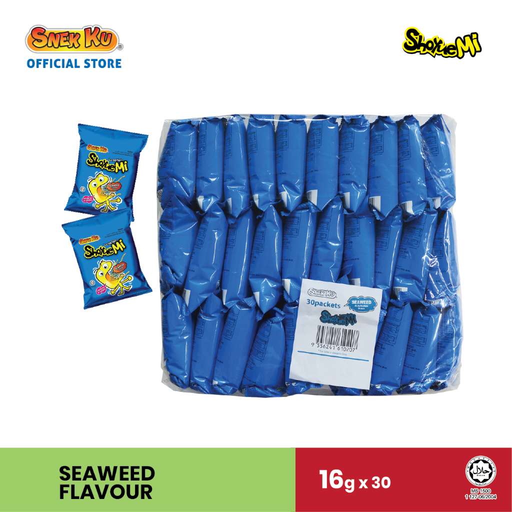 Snek Ku Shoyuemi Mee Seaweed Flavoured Snacks (16g x 30 pkts) | Shopee ...