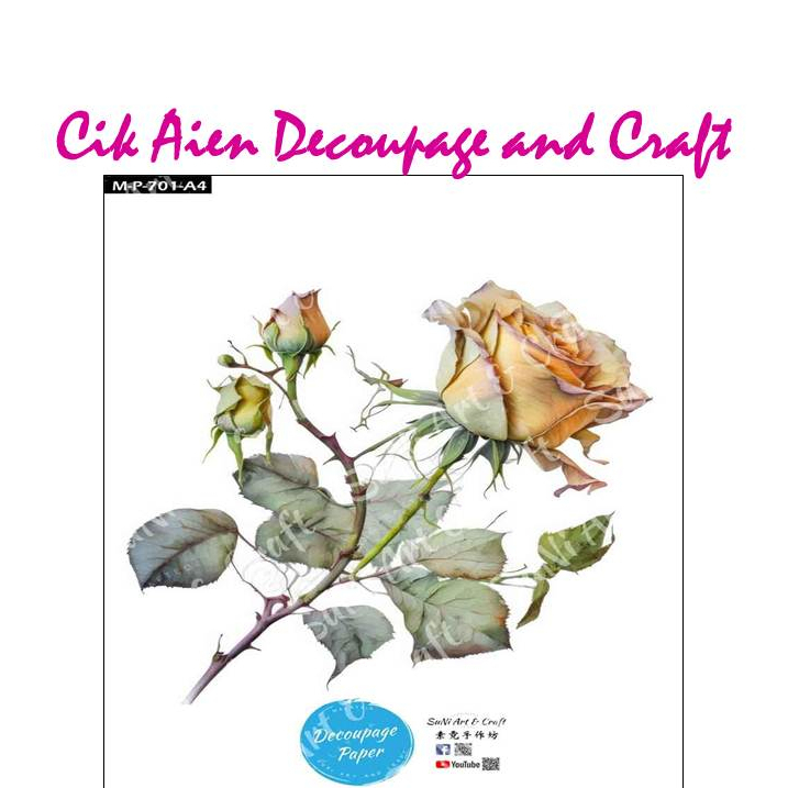 SuNi Art and Craft Malaysia Decoupage Paper with Roses and Flower ...