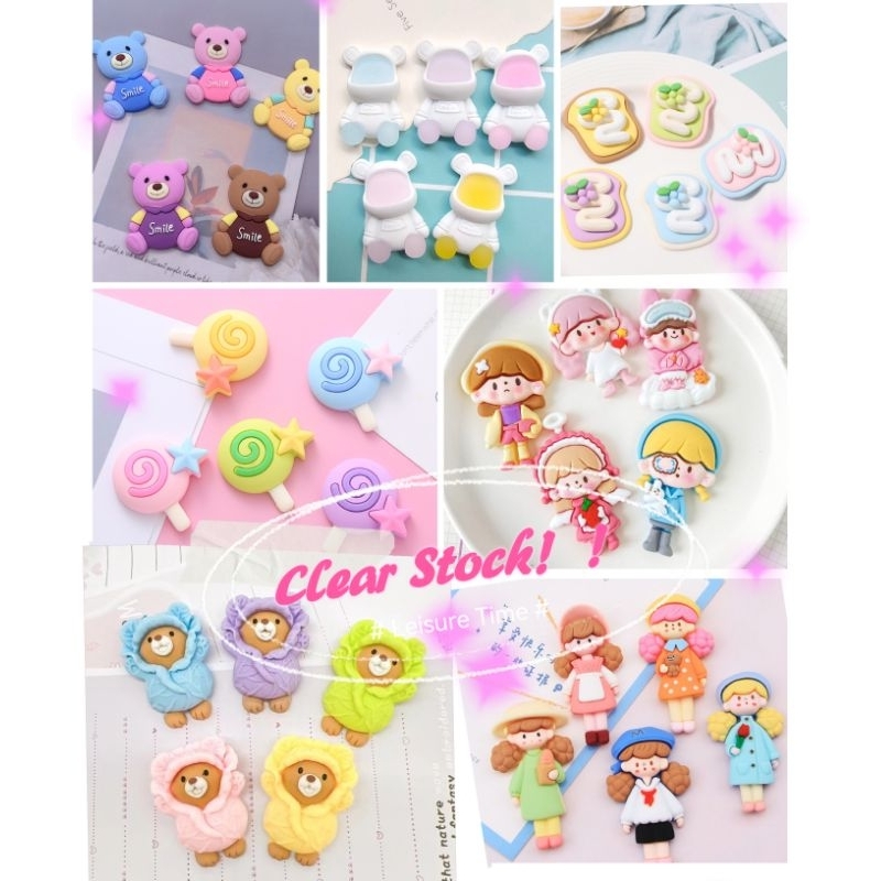Clear Stock！！ Big Resin Big Charms Flatback DIY Cream Glue Accessory清货 ...