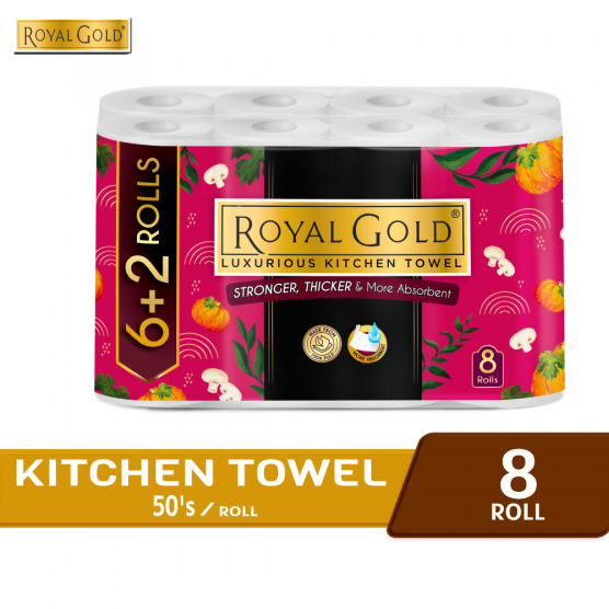 Royal Gold Kitchen Towels Tissue Paper Oil Paper (6+2 Rolls) /Vinda ...
