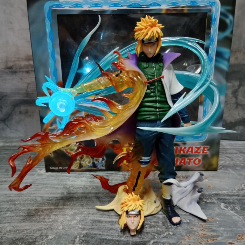 anime Naruto action figure#namikaze minato#with light minato 2 head ...