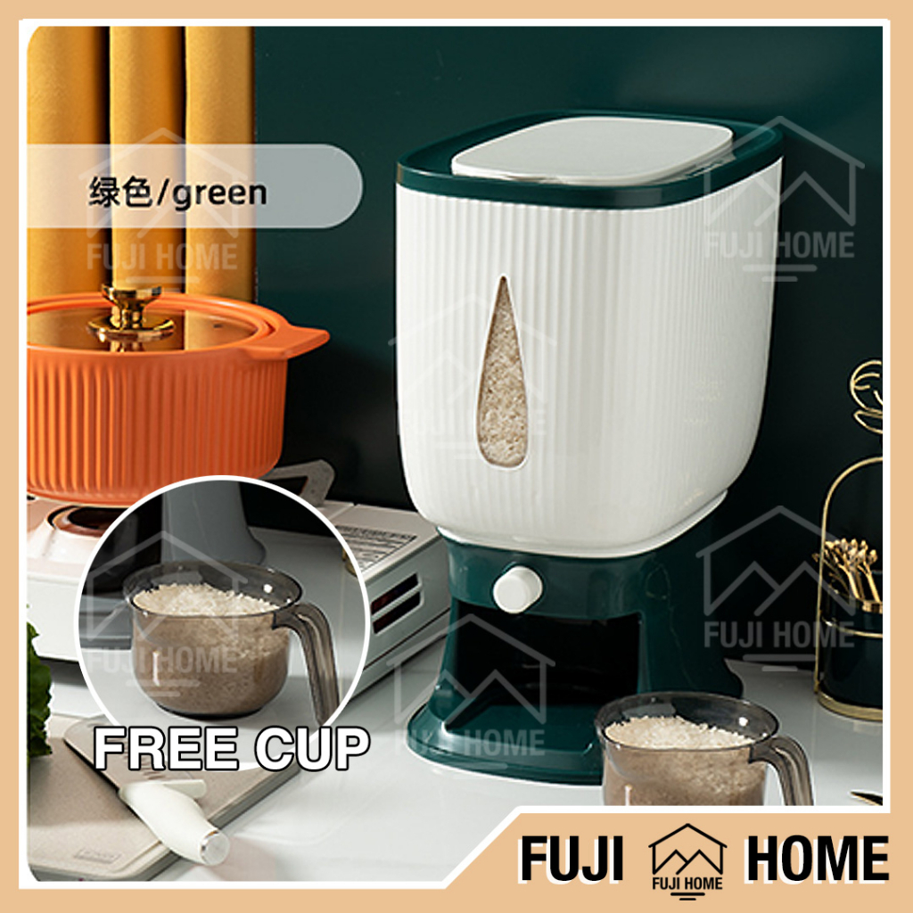 🏠READY STOCK🏠10KG Automatic Rice Dispenser Rice Storage Box Rice ...