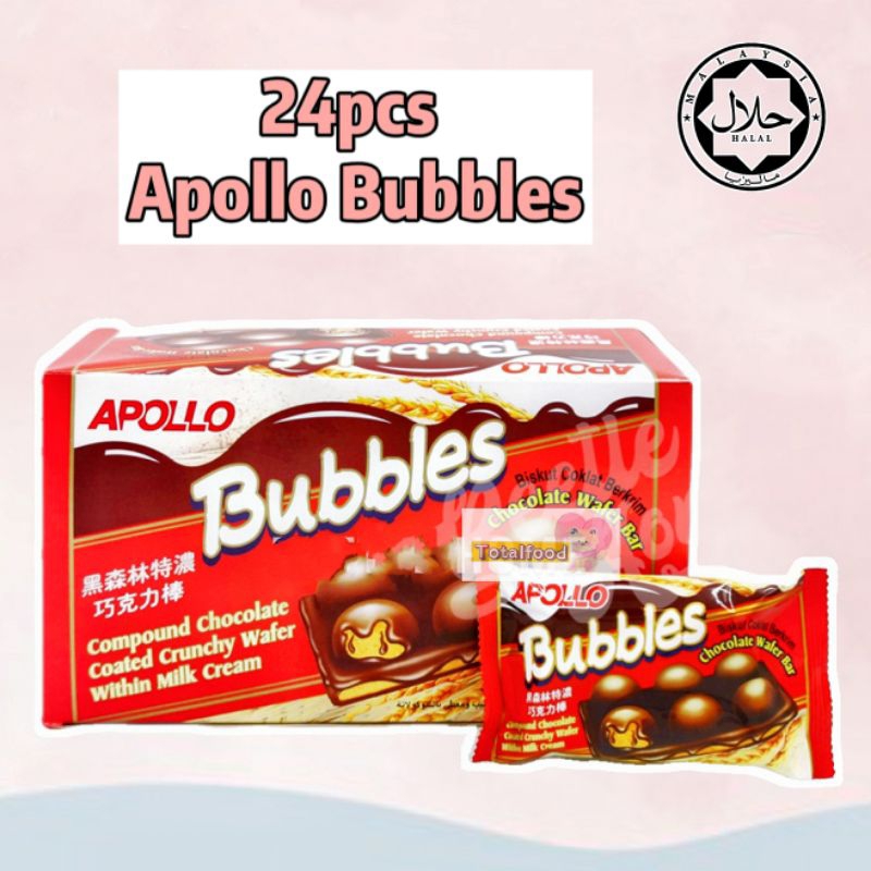 Apollo Bubbles Wafer Chocolate Bar 24pcs x32g | Shopee Malaysia