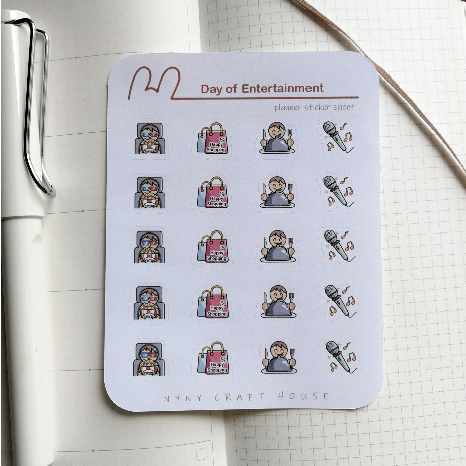 Day of Entertainment - Planner Sticker/ Icon Sticker Sheet/ Bujo ...