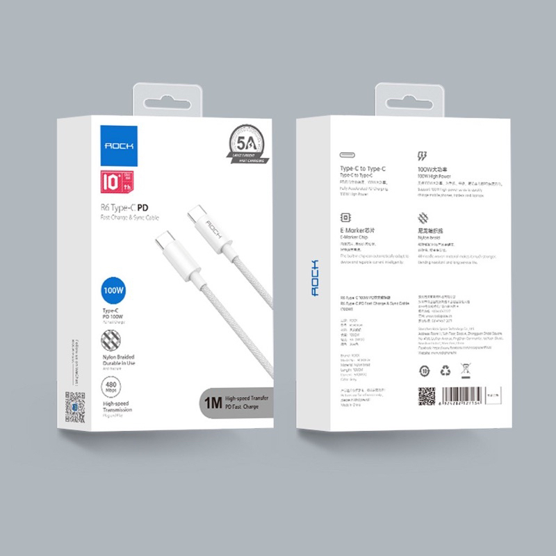 ORIGINAL ROCK SPACE R6 PD TYPE C CABLE 100W | Shopee Malaysia