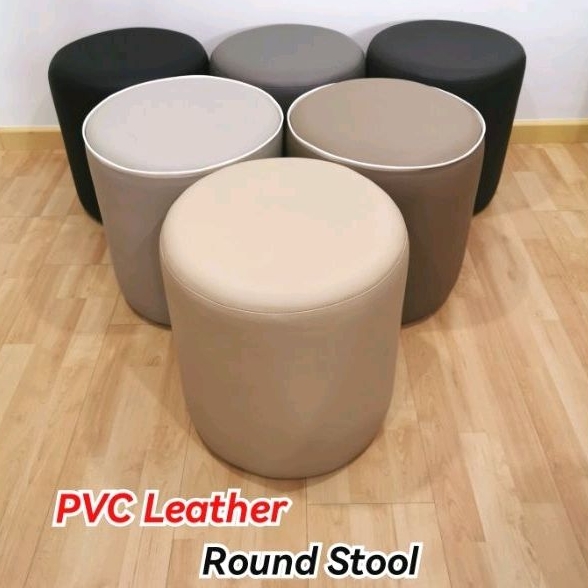 Stool PVC Leather Round Stool Footstool Bangku Bulat | Shopee Malaysia