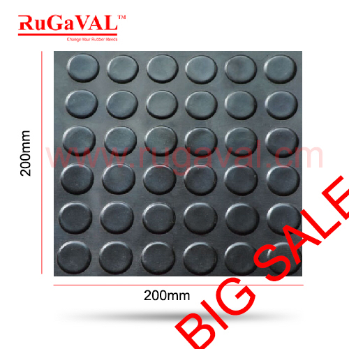 Round Stud Rubber Mat I Size:3.5mm(Thk)x200mm(W)x200mm(L) I Rubber Mat ...