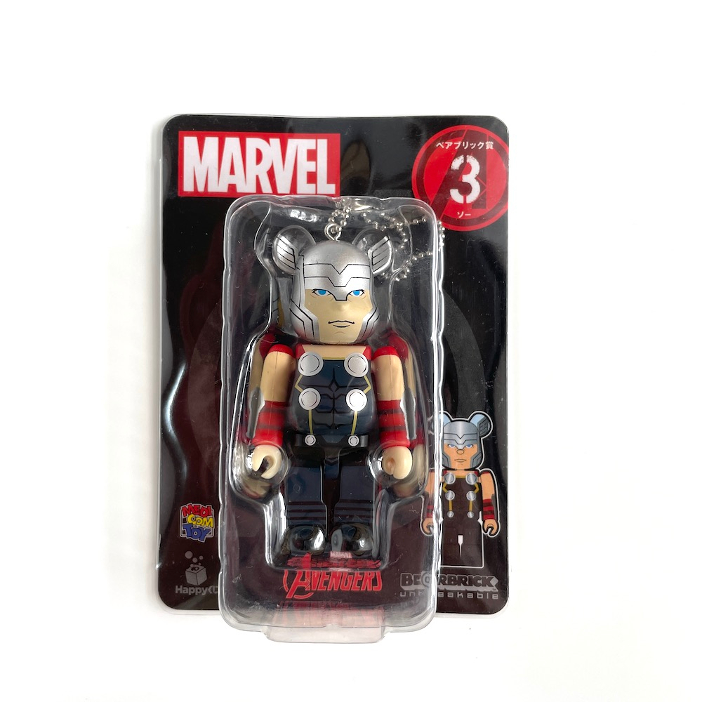 Medicom Toy Bearbrick Be@brick MARVEL Happy Kuji THOR 100% Keychain ...