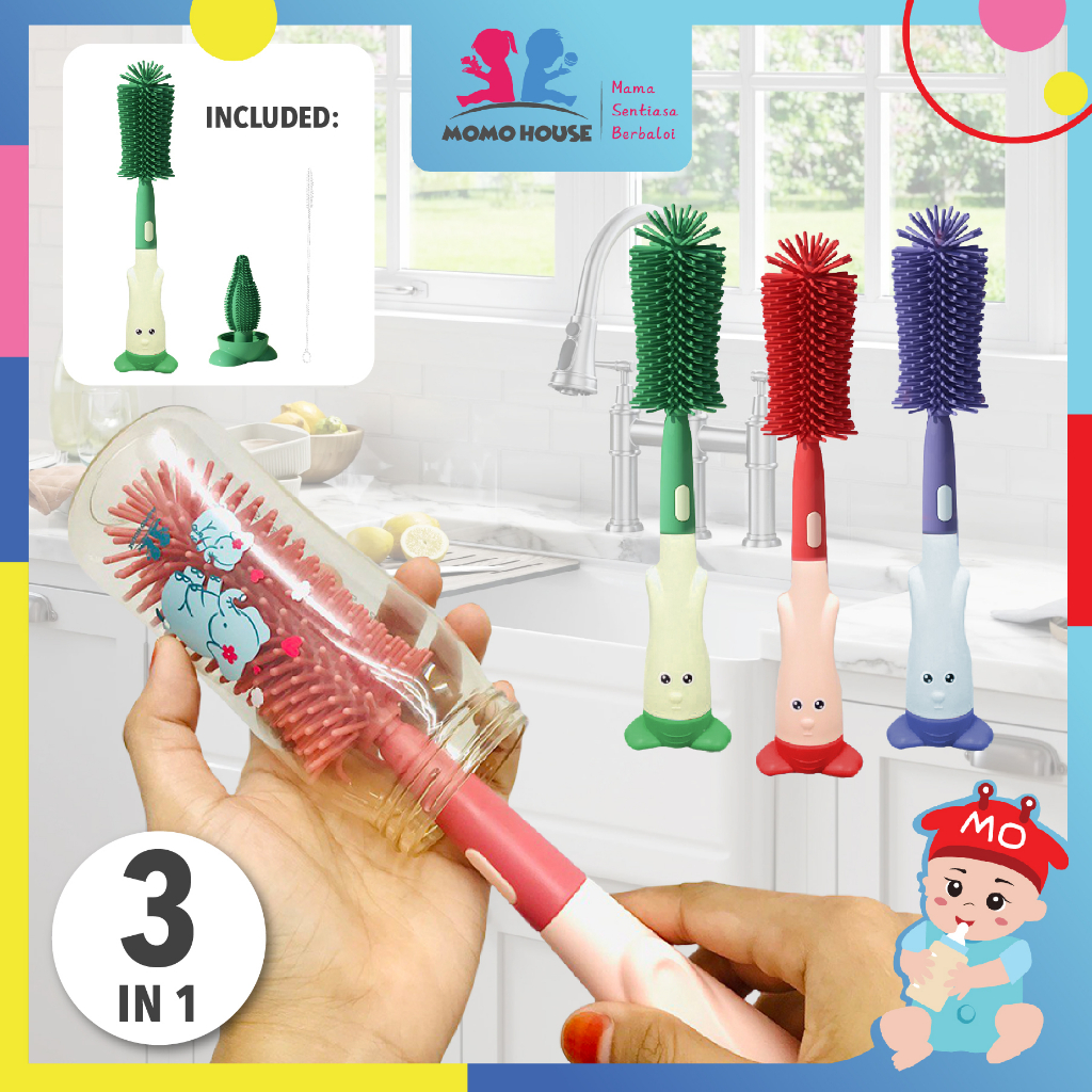 Bottle Cleaning Brush Bottle Brush Set Pencuci Botol Susu Berus Soft ...