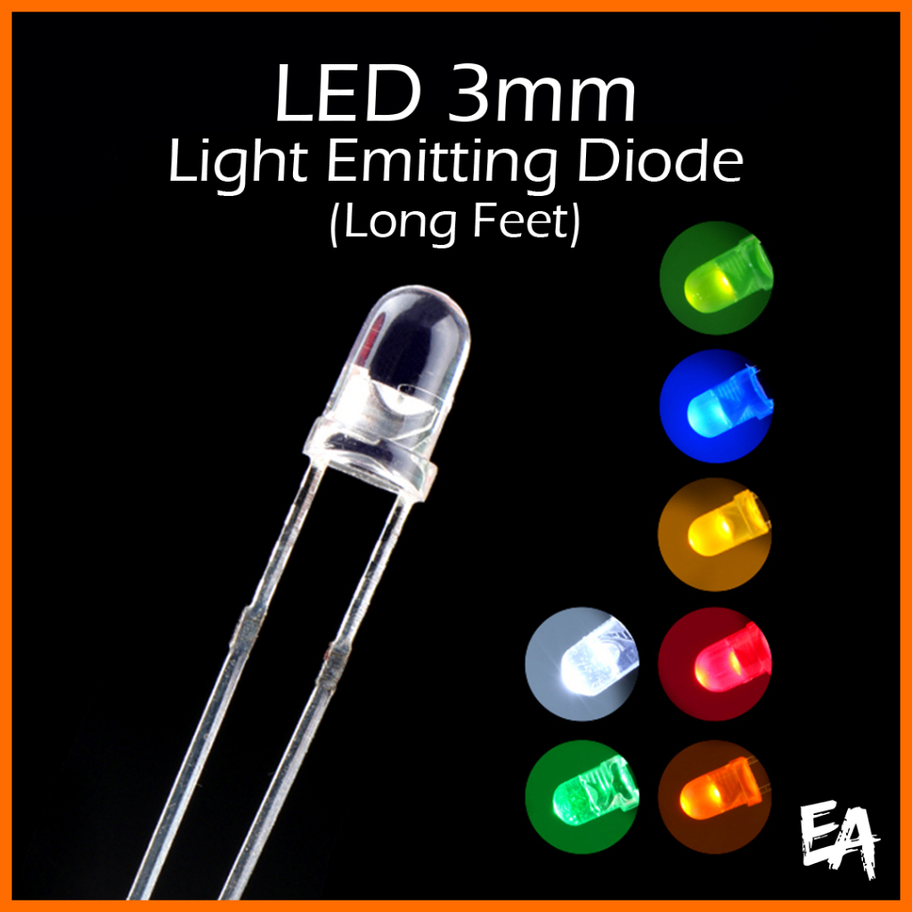 LED Light Emitting Diode 3mm (Long Feet) | Shopee Malaysia