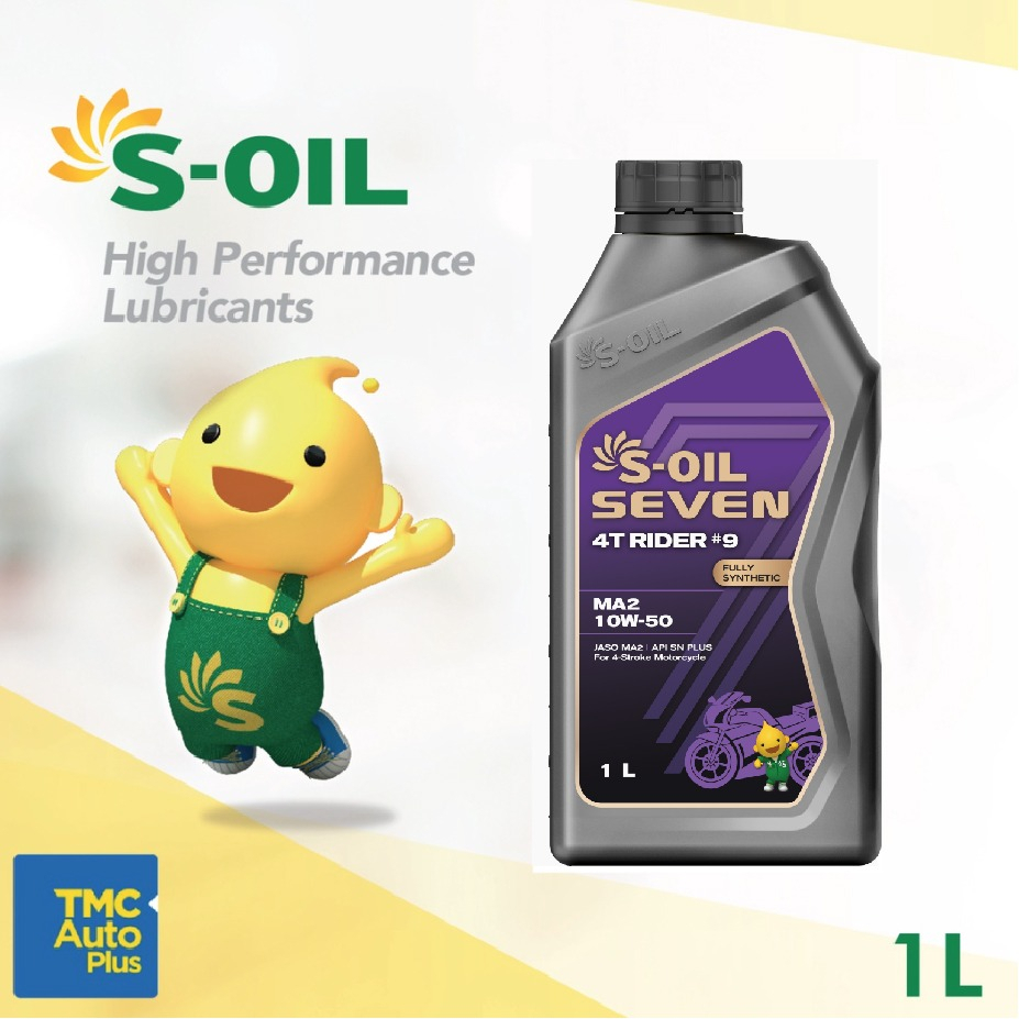S-OIL SEVEN 4T RIDER #9 MA2 10W50 FULLY SYNTHETIC MOTORCYCLE OIL 1 ...