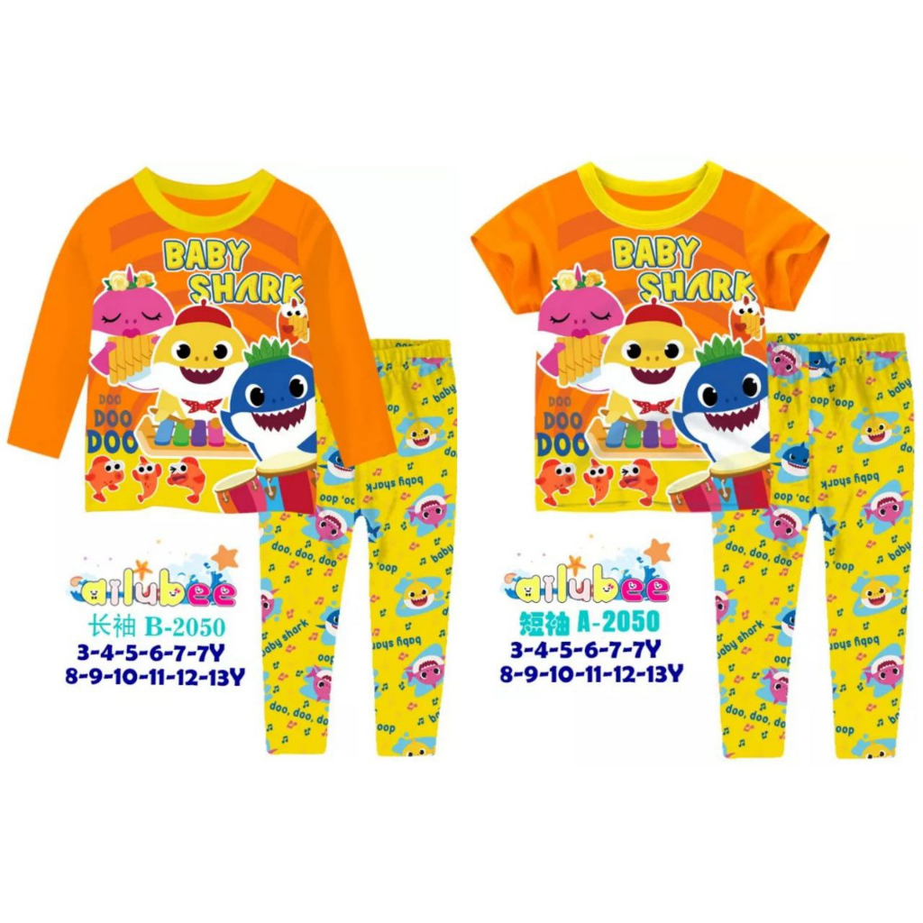 Ailubee Baby Shark Pyjamas Kids Sleepwear Ping Fong Baby Shark Set ...